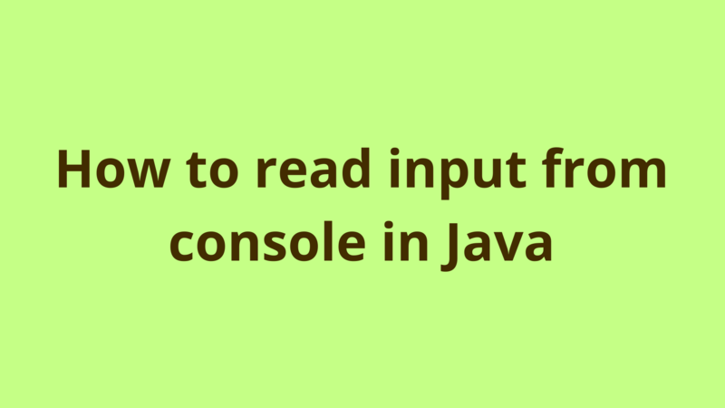 How To Read Input From Console In Java