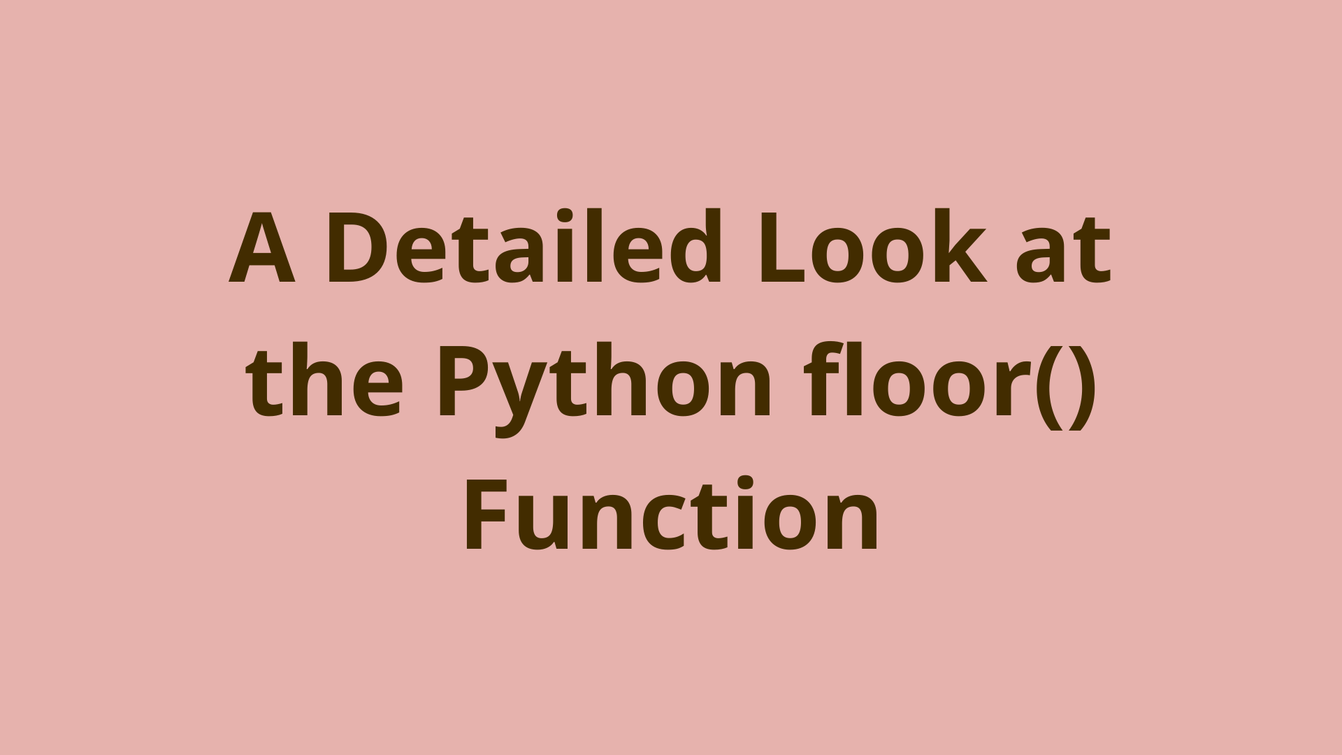 Floor Python Function Floor Roma
